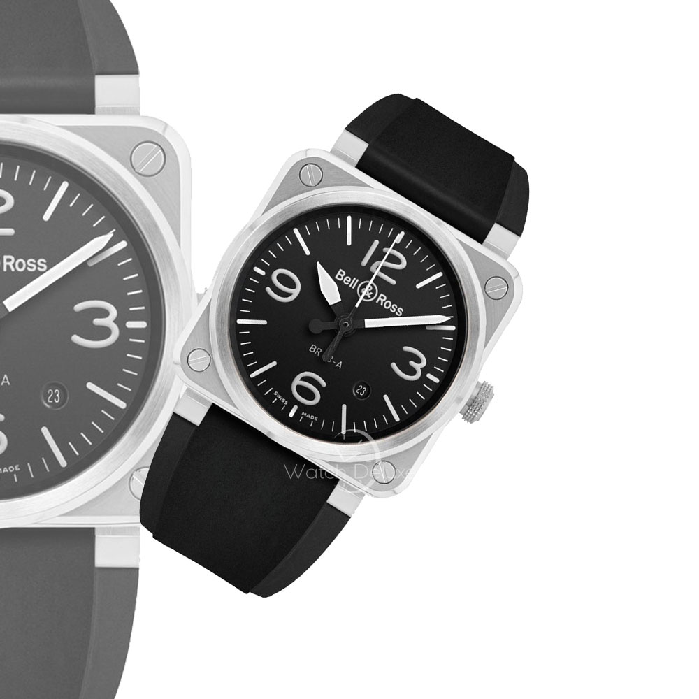 Bell & Ross BR 03 black steel ref. BR03A-BL-ST/SRB – Watch Deluxe